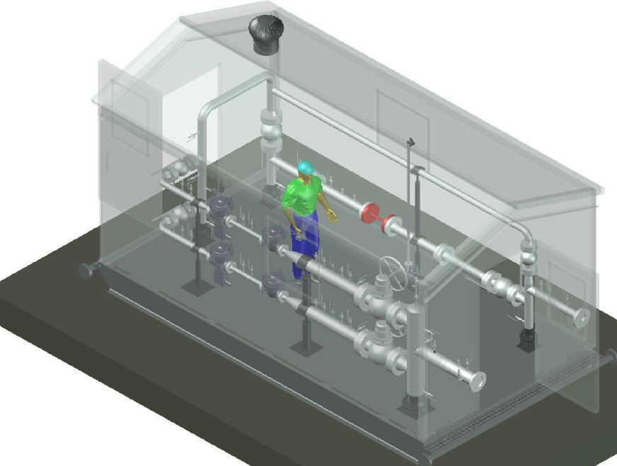 Natural gas pressure reduction station (PRS) for the Canadian gas grid