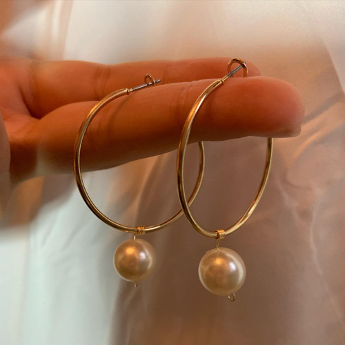 Argollas perla colgante | Misitio