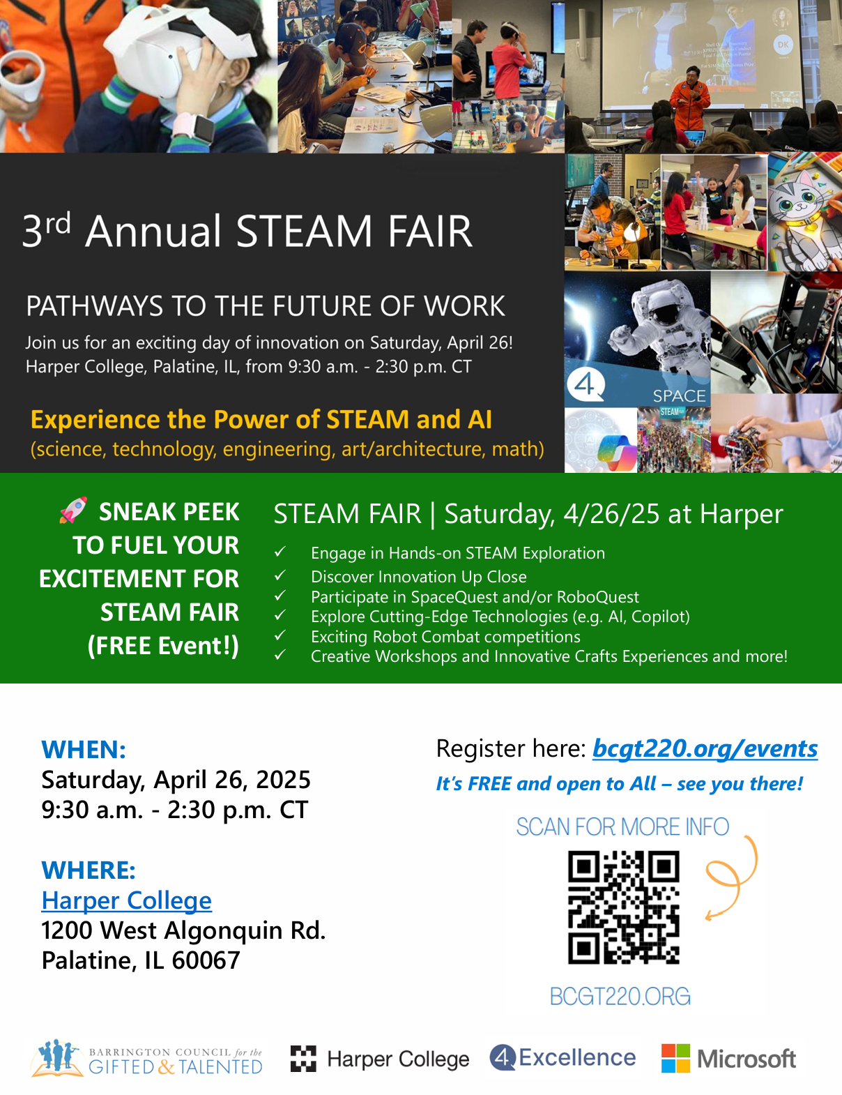 3rd Annual STEAM Fair (Harper College) | Bcgt220