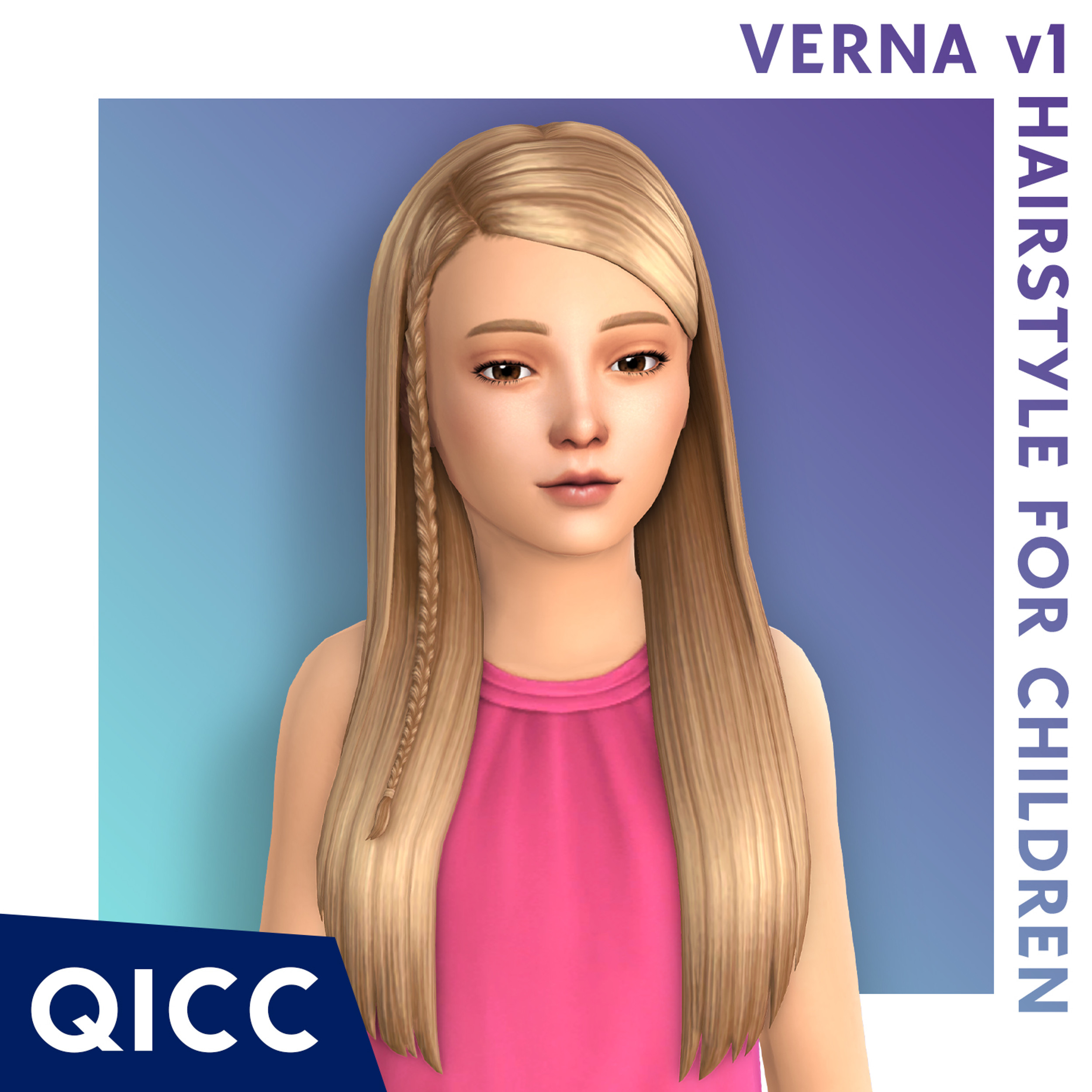 Verna Hair v1 | Sims 4 Child CC