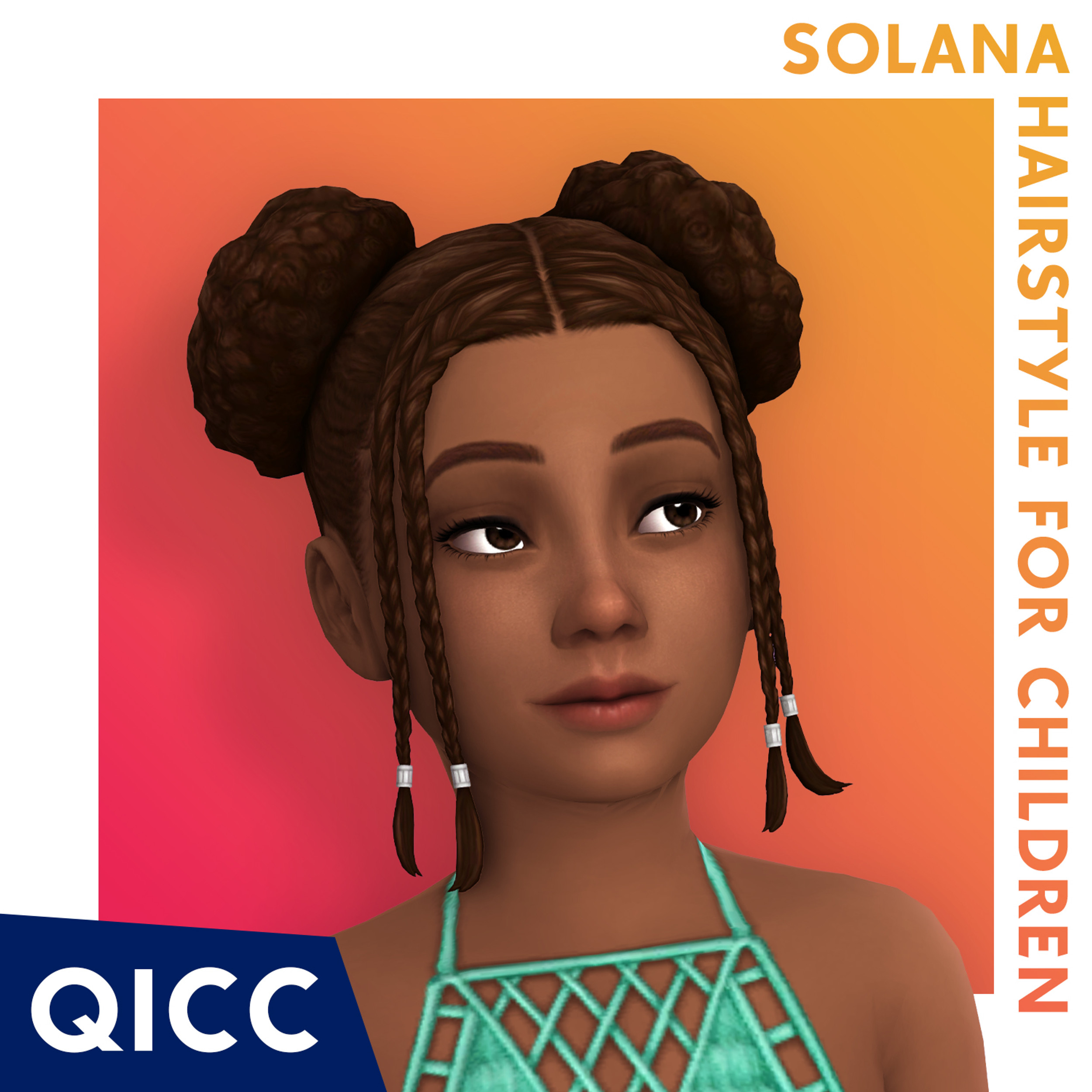 Solana Hair | Sims 4 Child CC