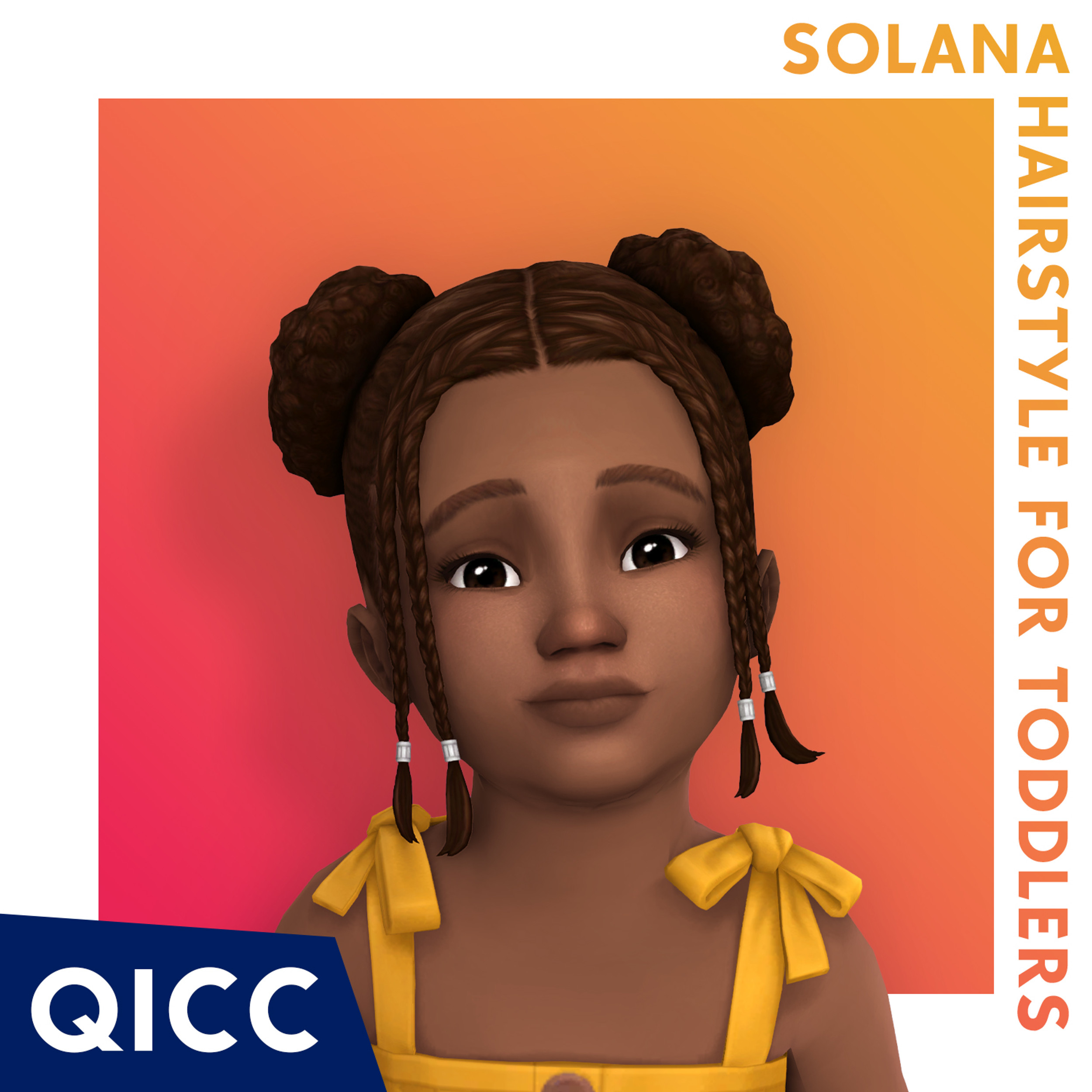 Solana Hair | Sims 4 Toddler CC