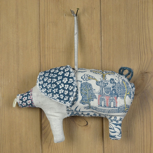 Jill Pargeter | hand printed textiles | folk art pig figure