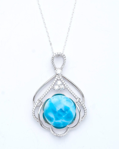 Dije o colgante Petra, con Larimar D130. | Rita's Joyas