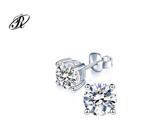 Aretes estilo dormilonas de diamantes en oro blanco 14 quilates ...