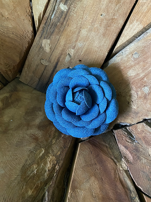 Denim Camellia Brooch Kairavi Daum