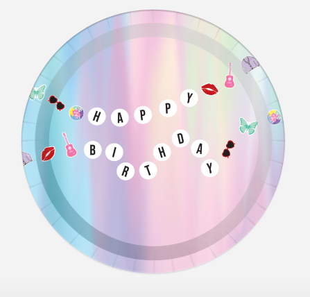 plato happy birthday eras - 8 pzs | Coloryfiestas