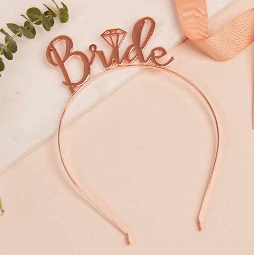 diadema bride rose gold | Coloryfiestas