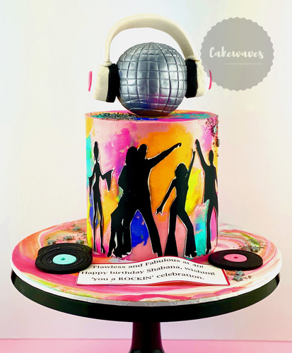 Disco Ball Retro Themed Birthday Cake | cakewaves