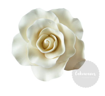 White Rose Edible Sugar Flower Large 8cm | cakewaves