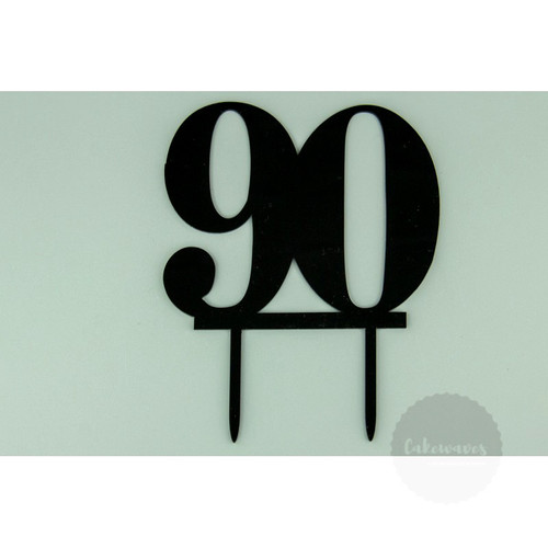Number 90 - Black Acrylic Cake Topper