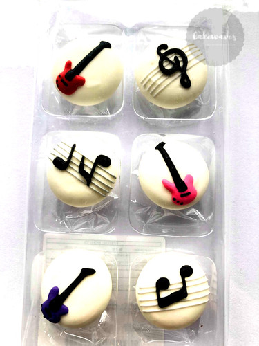 Music Notes Royal Icing Decorations 6pc | cakewaves