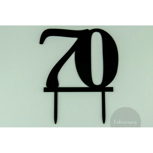 Number 70 - Black Acrylic Cake Topper
