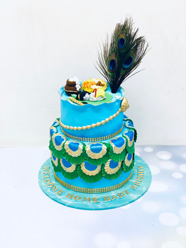 Baby Krishna Two Tier Birthday Cake | cakewaves