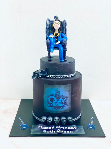 Ozzy Ozbourne Two Tier Birthday Cake | cakewaves