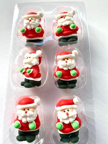 3D Santa Royal Icing Decals - 1pc | cakewaves