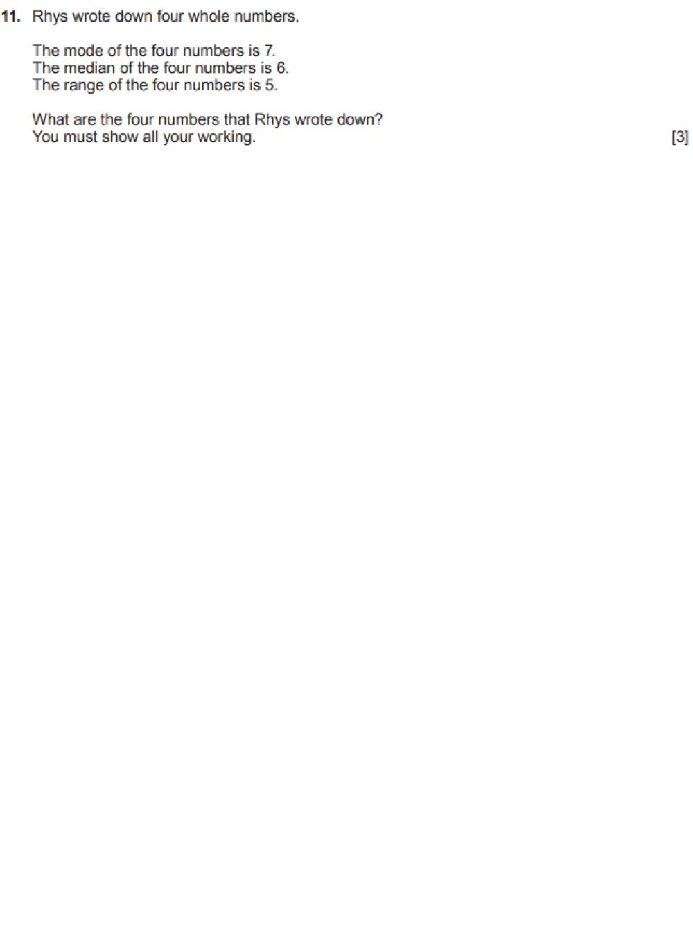 given mode median range Past paper questions by topic