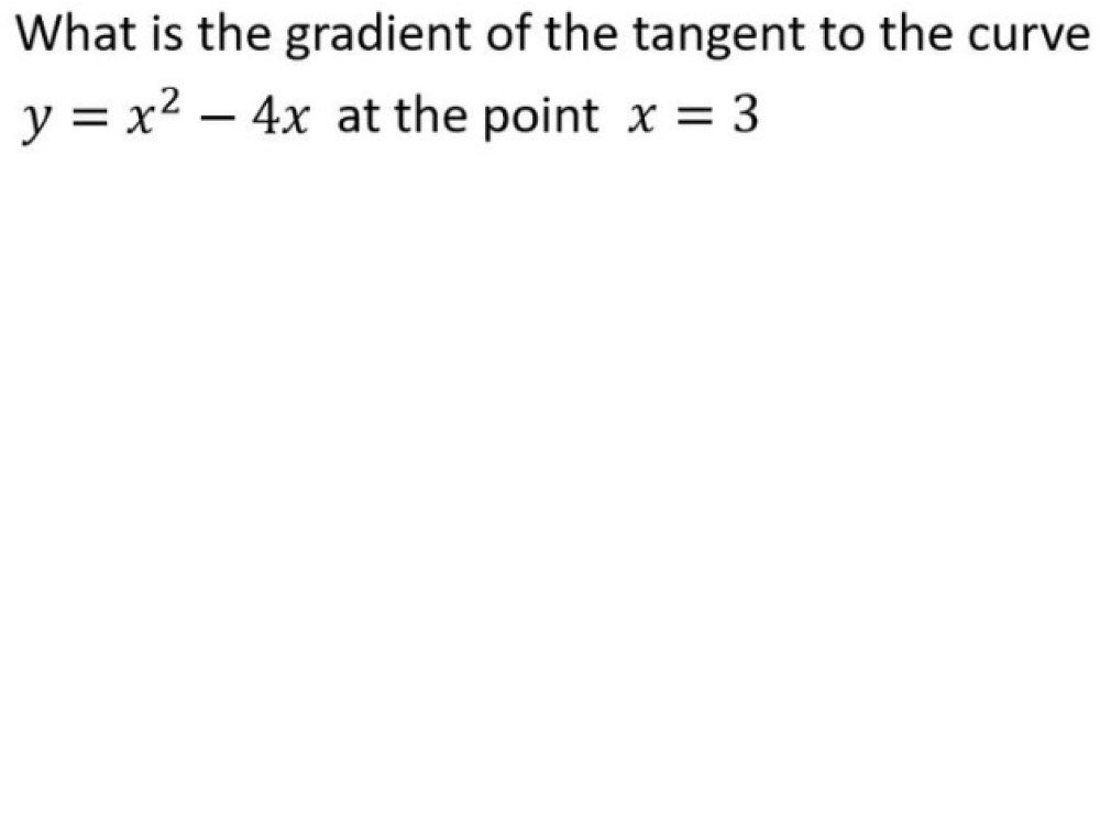 Gradient of tangent at x=3