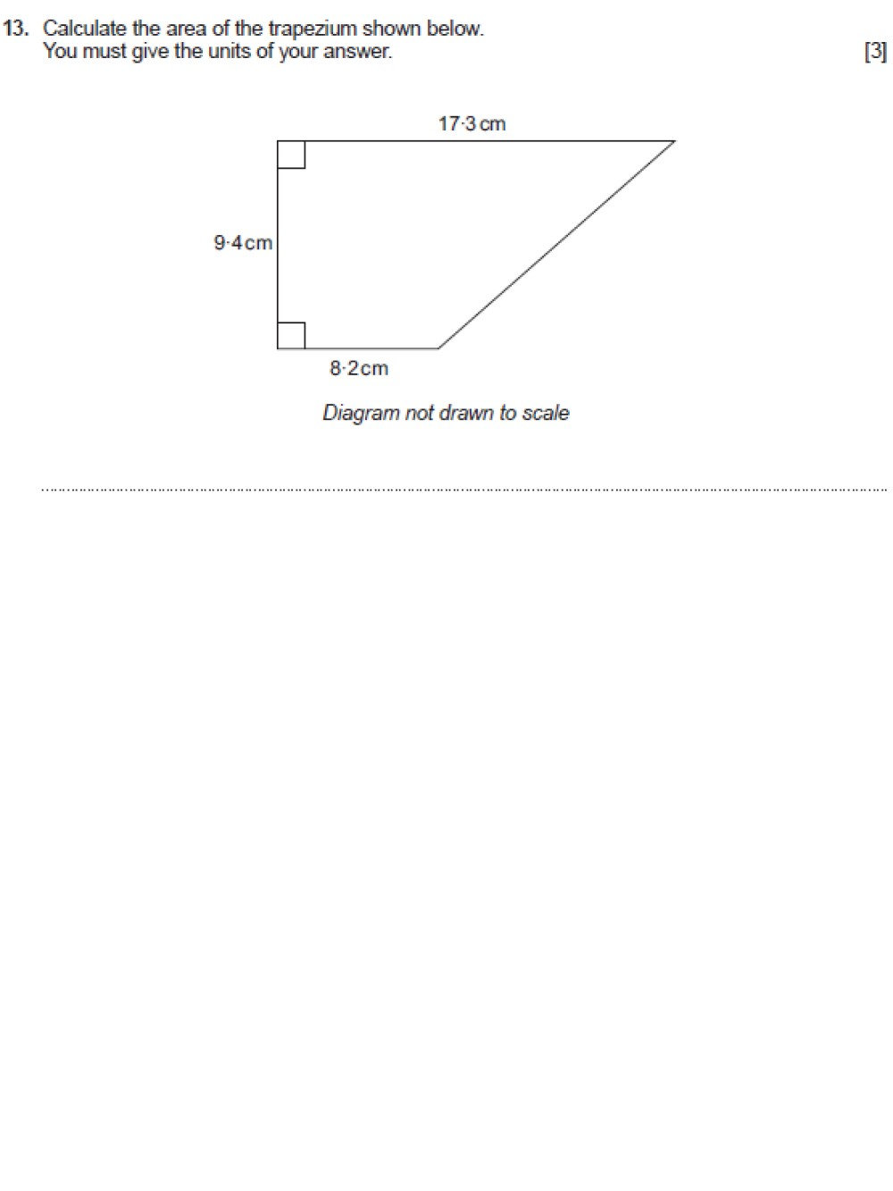 Area of trapezium Past paper questions by topic