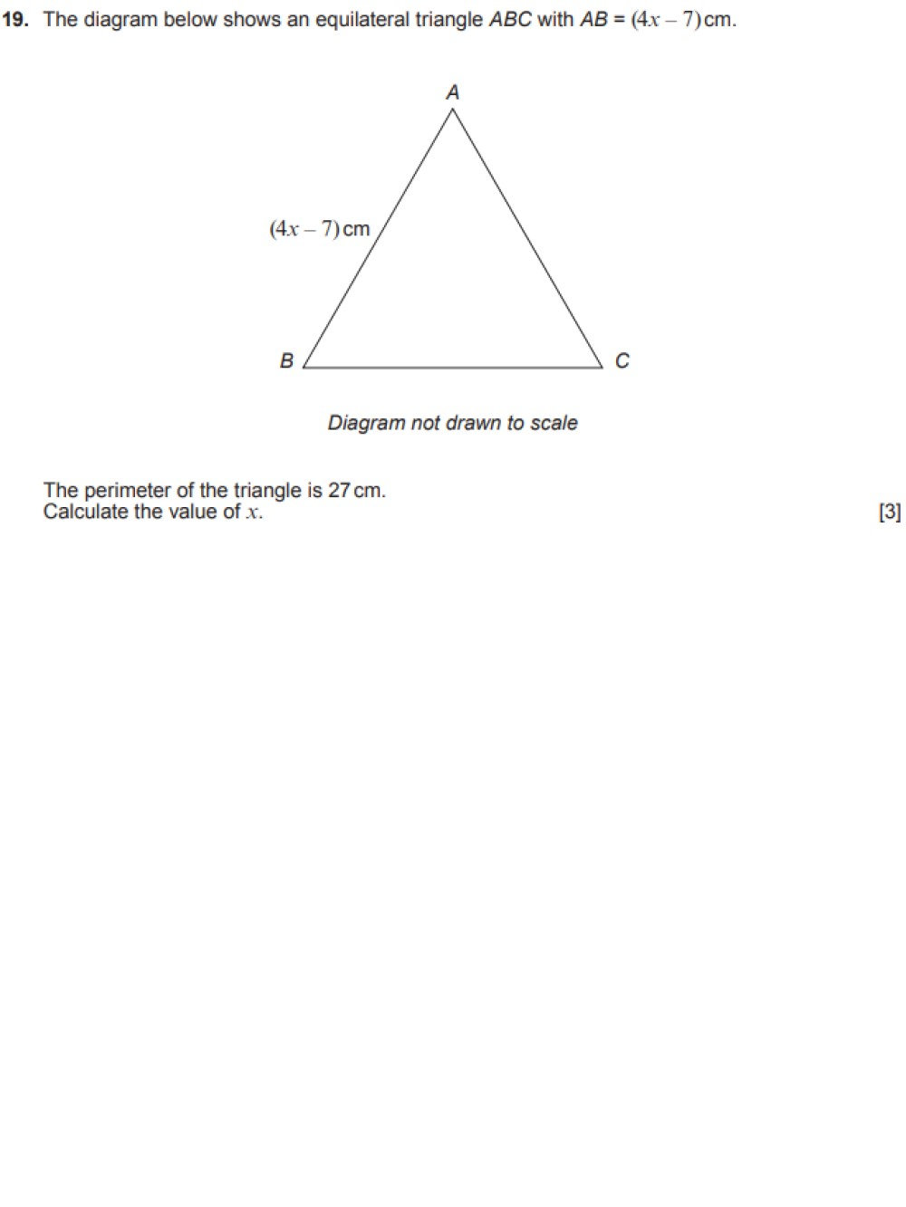 create & solve (triangle) Past paper questions by topic
