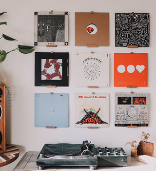 diy record wall