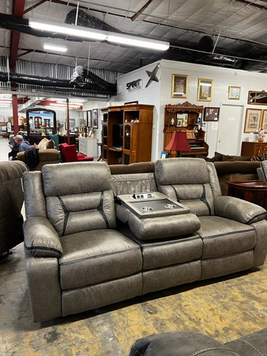 ACROPOLIS GREY MANUAL RECLINING SOFA | Consignment Exchange