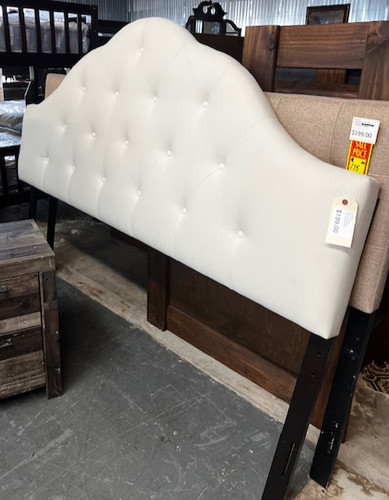 KING SIZE CREAMY WHITE TUFTED HEADBOARD | Consignment Exchange