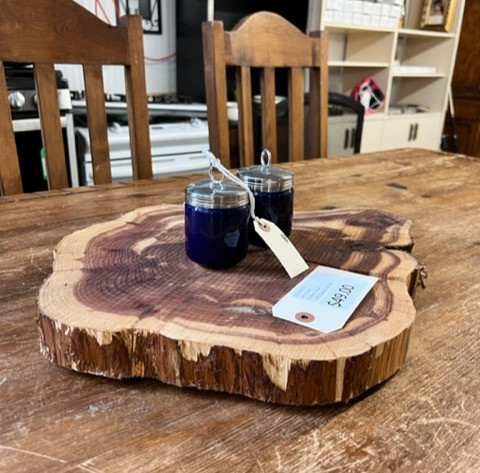 RUSTIC SEALED CEDAR LOG SLICE LAZY SUSAN | Consignment Exchange