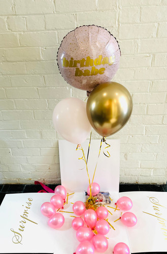 Happy birthday delivered balloon box | UP Balloons Orange
