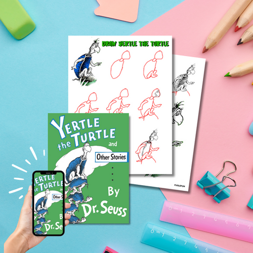 How to Draw Dr. Seuss' Yertle the Turtle and AR book Cover | Fuglefun