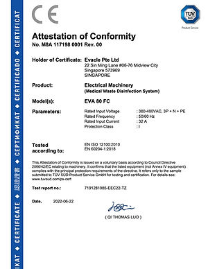 Certifications - Evacle 80L Official Website