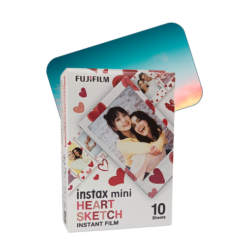 Fujifilm Instax Mini Heart Sketch frame film | Decisive Moment
