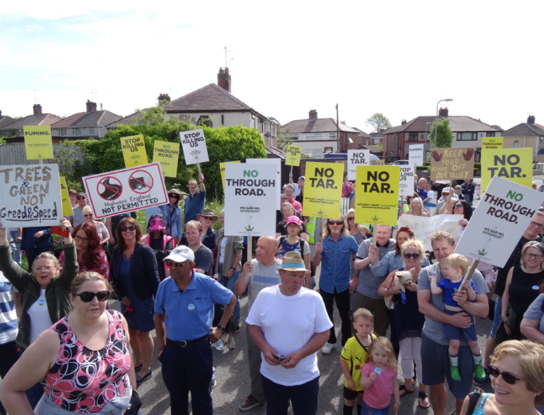 Hundreds turn out in opposition to proposed road through Rimrose Valley