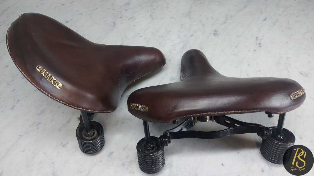 1920s Brooks Motorcycle Saddles Refurbishment