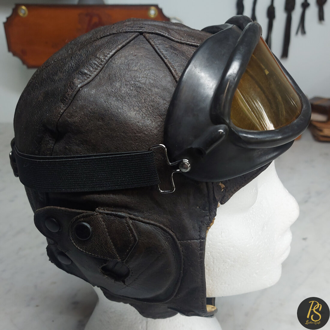 Conservation and preservation of WWII flight cap and googles