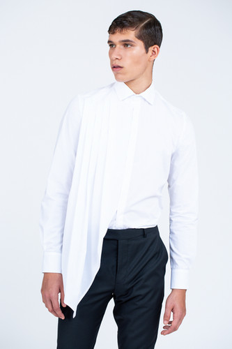 Tailored Shirt with Pleated Drape [Made To Order] | arielbassan