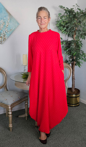 Long Cleona In Beautiful Red Air Flow Fabric | U Can Only Imagine