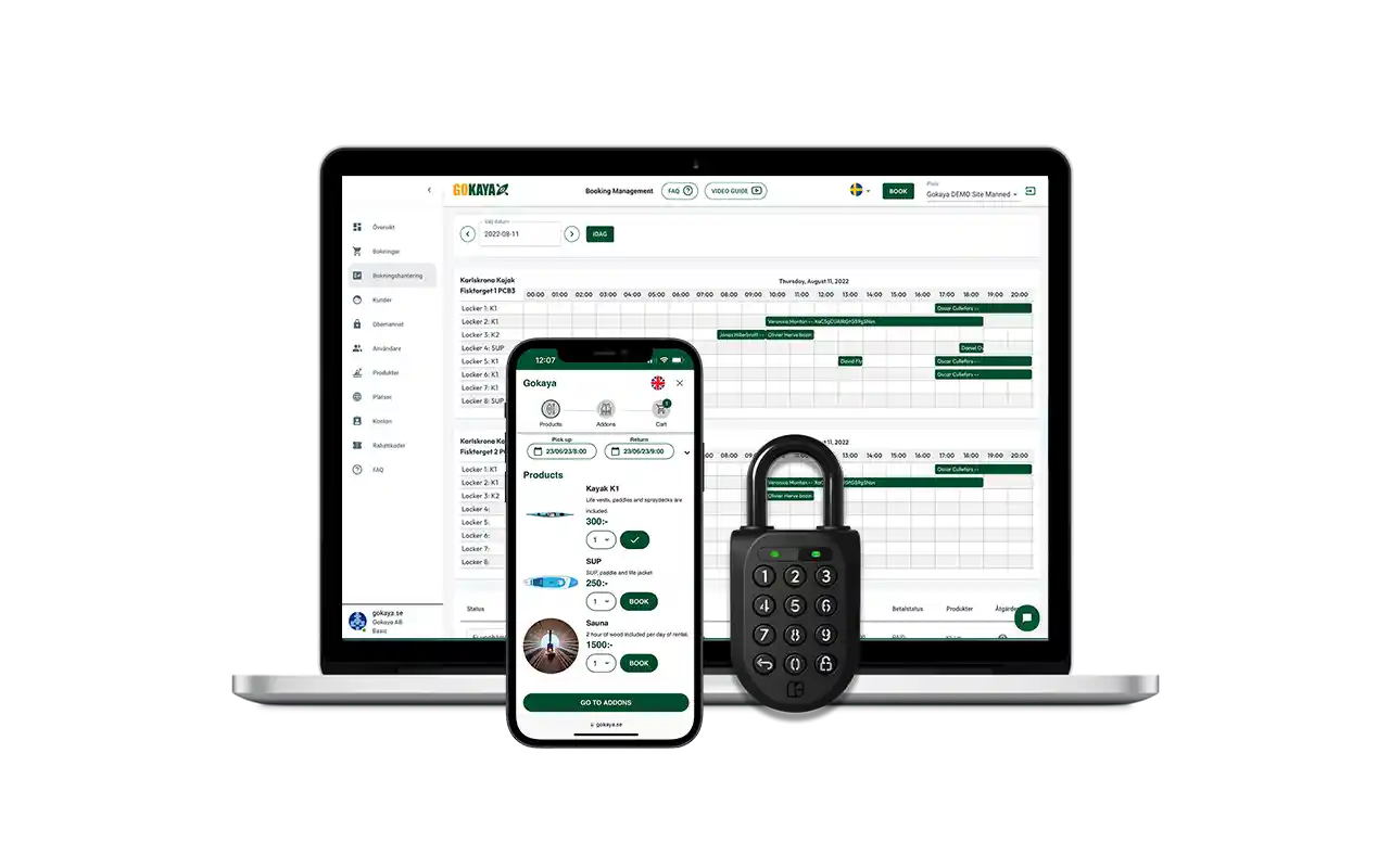 Self-service booking system for Canoe & Kayak rentals