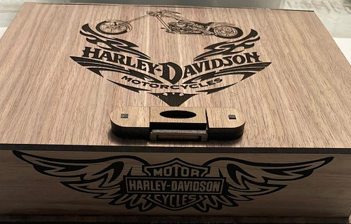 Handmade Custom Harley Davidson Themed Wooden Keepsake Laser Etched Box ...
