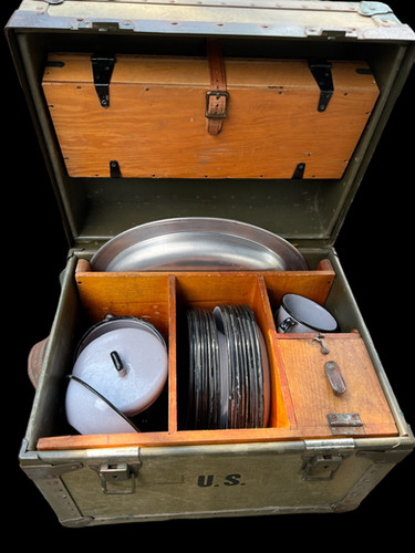 Original U.S. WWII US Enameled Portable Mess Set in Transit Chest - By ...