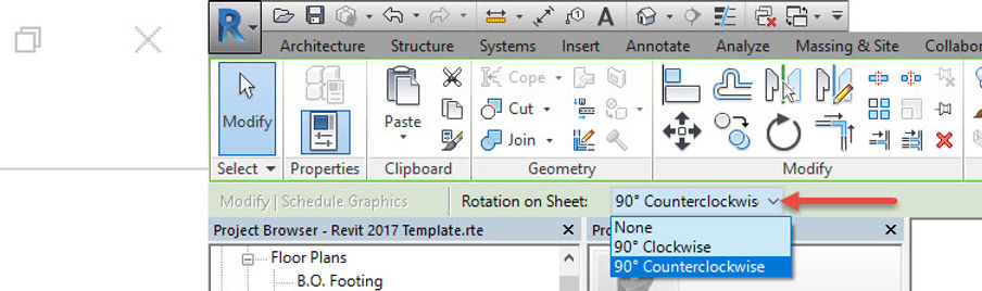 Rotate Revit Schedules