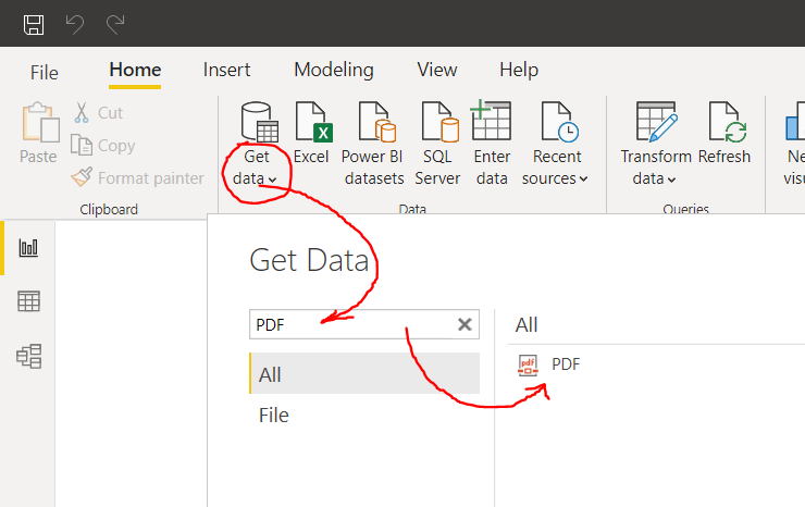 How to Get PDF data with Power BI