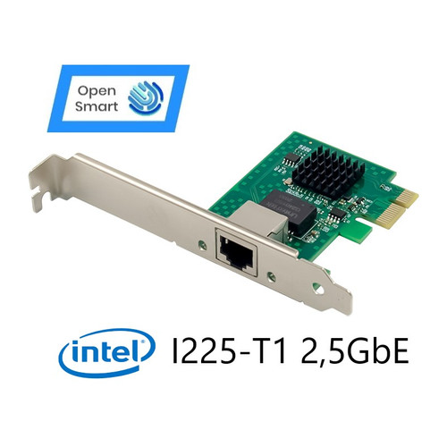 Open Smart 1 Port Intel I225-T1 2,5GbE PCIe X1 Ethernet Kart ...