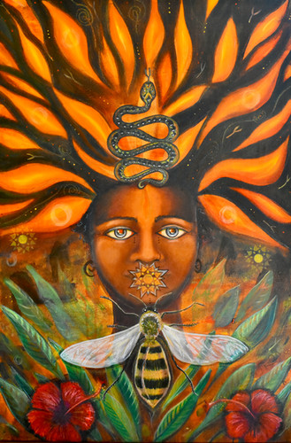 Snake & Bee Goddess | Caroline Lewis Art