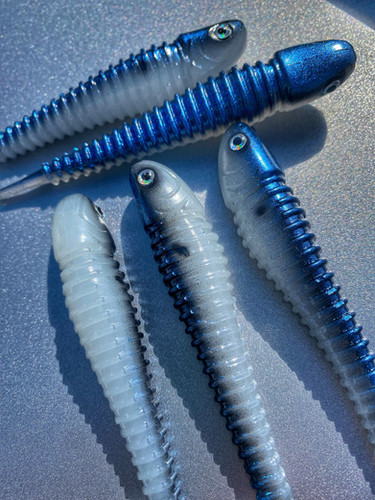 4.75” RBA Ringed Soft Jerk Baits - Blue Shad | Ramsey Baits