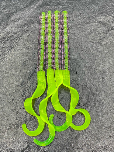 7.5" CORE SHOT CURL TAIL WORMS- AMETRINE | Ramsey Baits