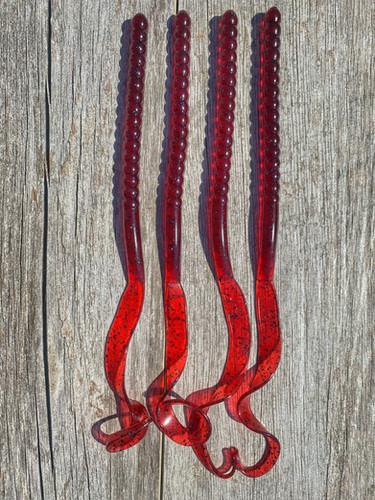 10” Curl Tail Worms - Redbug | Ramsey Baits
