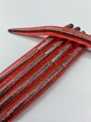 5" CORE SHOT BASS STICK WORMS-CANDY APPLE/BLACK CORE | Ramsey Baits