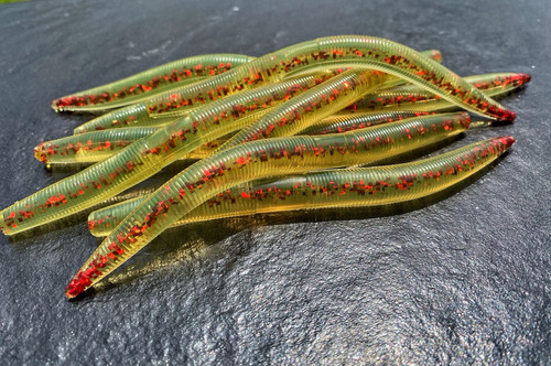 5” CORE SHOT BASS STICK WORMS - BLOOD IN THE WATER | Ramsey Baits