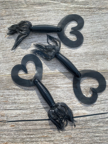 4” Double Tail Grubs - Black | Ramsey Baits